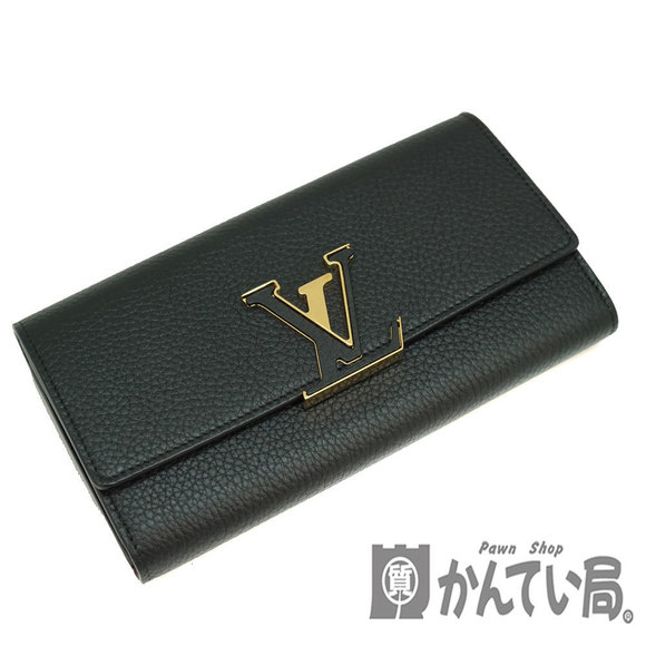 Louis Vuitton | Bags | Louis Vuitton Black Long Flap Capucines ...